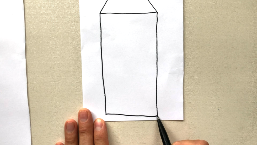 How To Draw A Tall House For Young Kids - Easy How To Draw For Kids