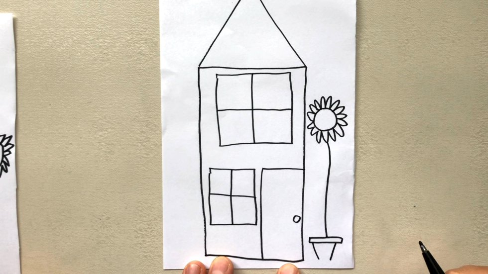 How To Draw A Tall House For Young Kids - Easy How To Draw For Kids
