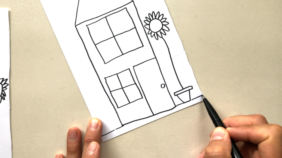How To Draw A Tall House For Young Kids - Easy How To Draw For Kids
