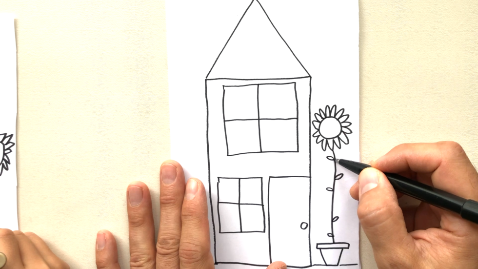 How To Draw A Tall House For Young Kids - Easy How To Draw For Kids