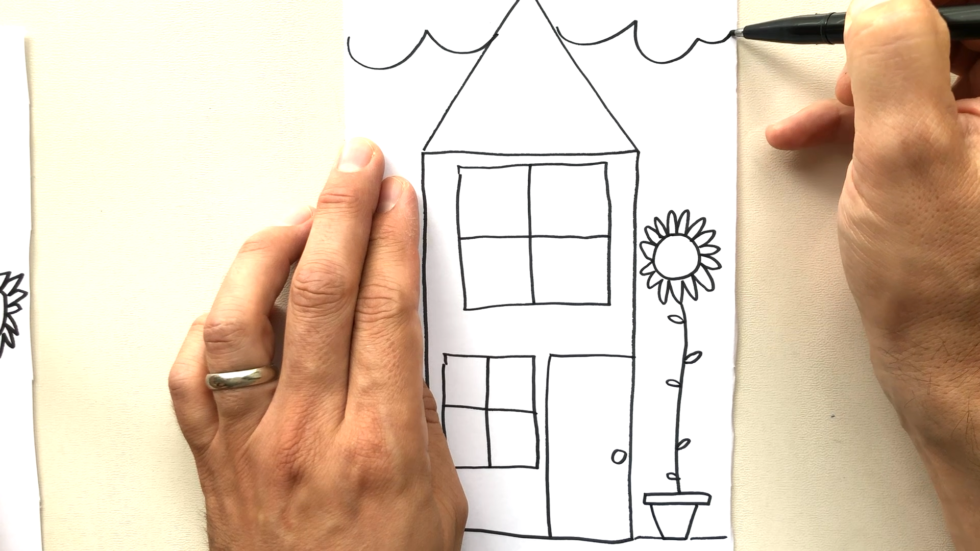How To Draw A Tall House For Young Kids - Easy How To Draw For Kids