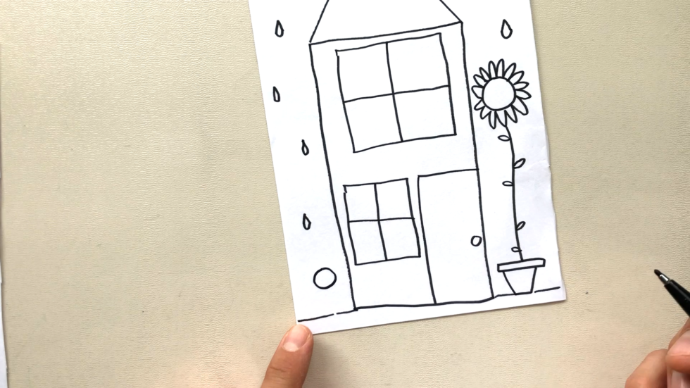 How To Draw A Tall House For Young Kids - Easy How To Draw For Kids