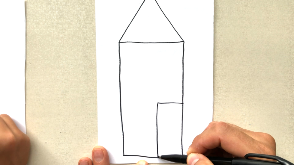 How To Draw A Tall House For Young Kids - Easy How To Draw For Kids