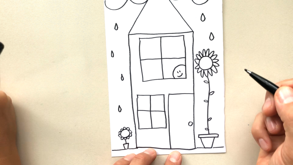 How To Draw A Tall House For Young Kids - Easy How To Draw For Kids