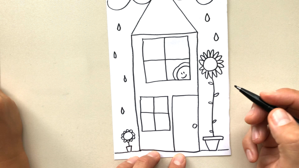 How To Draw A Tall House For Young Kids - Easy How To Draw For Kids