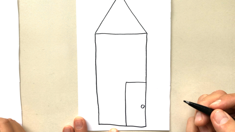How To Draw A Tall House For Young Kids - Easy How To Draw For Kids