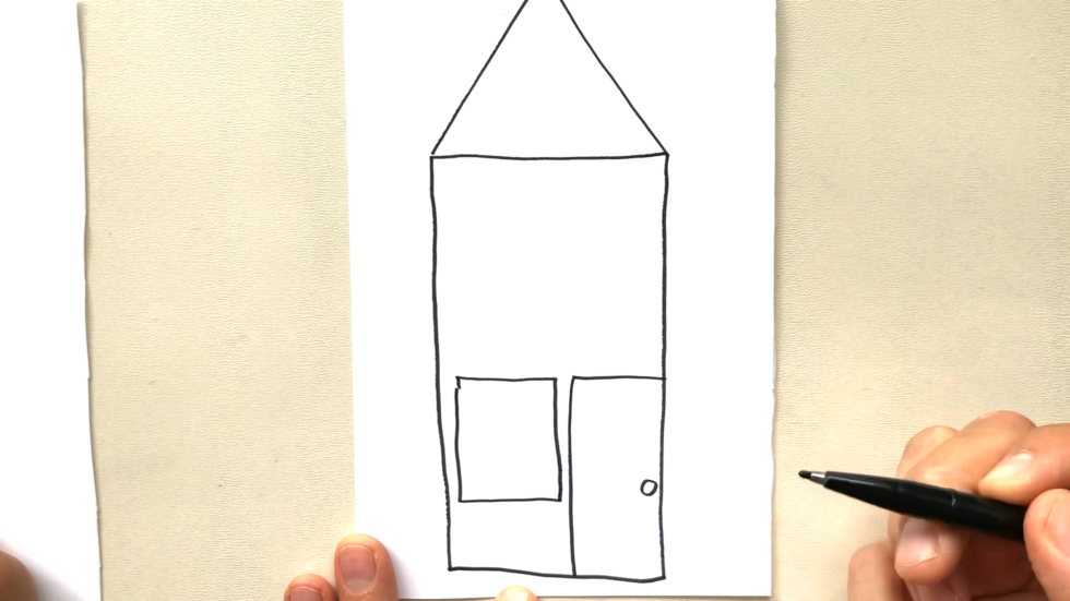 How To Draw A Tall House For Young Kids - Easy How To Draw For Kids