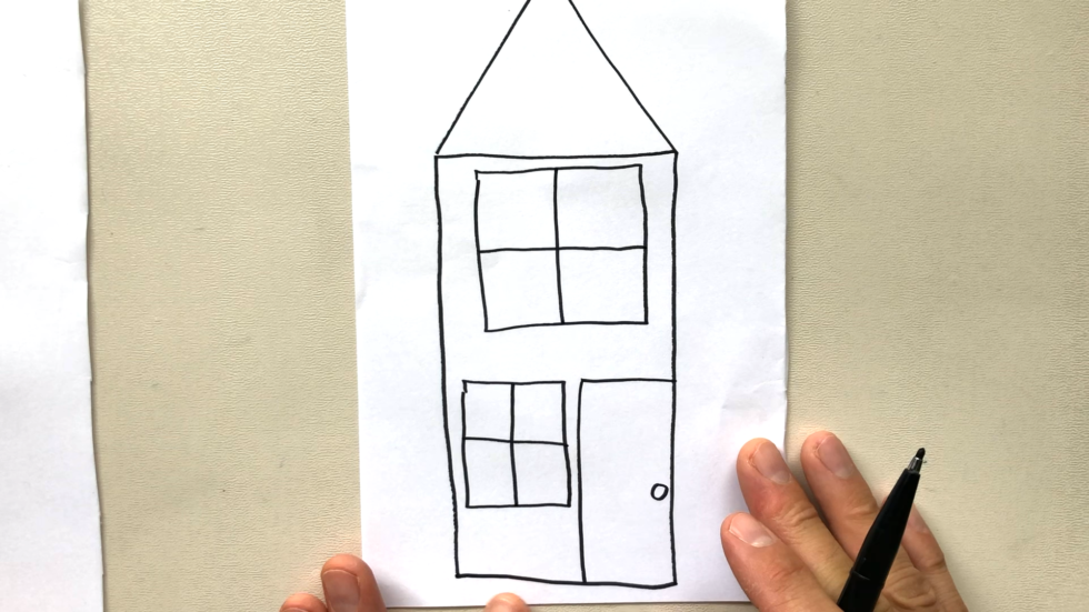 How To Draw A Tall House For Young Kids - Easy How To Draw For Kids
