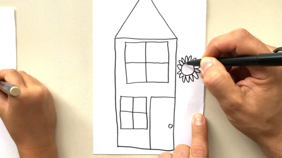 How To Draw A Tall House For Young Kids - Easy How To Draw For Kids