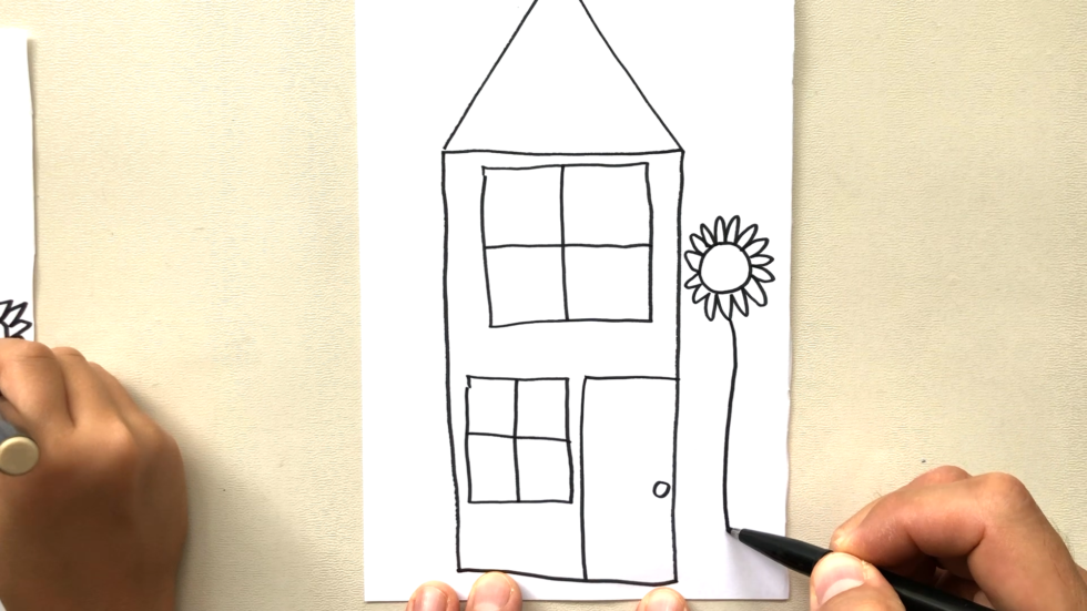 How To Draw A Tall House For Young Kids - Easy How To Draw For Kids