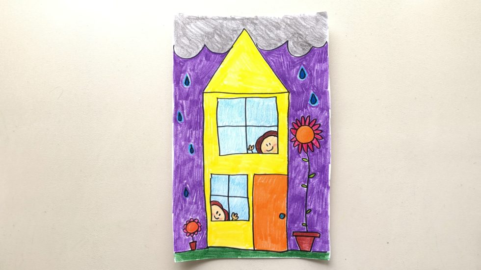 How To Draw A Tall House For Young Kids - Easy How To Draw For Kids